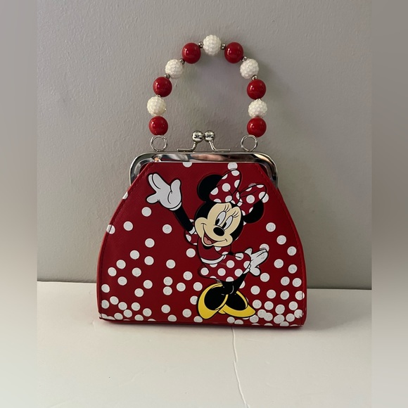 Disney | Bags | Disney Parks Disneyland Minnie Mouse Red Purse Beaded ...